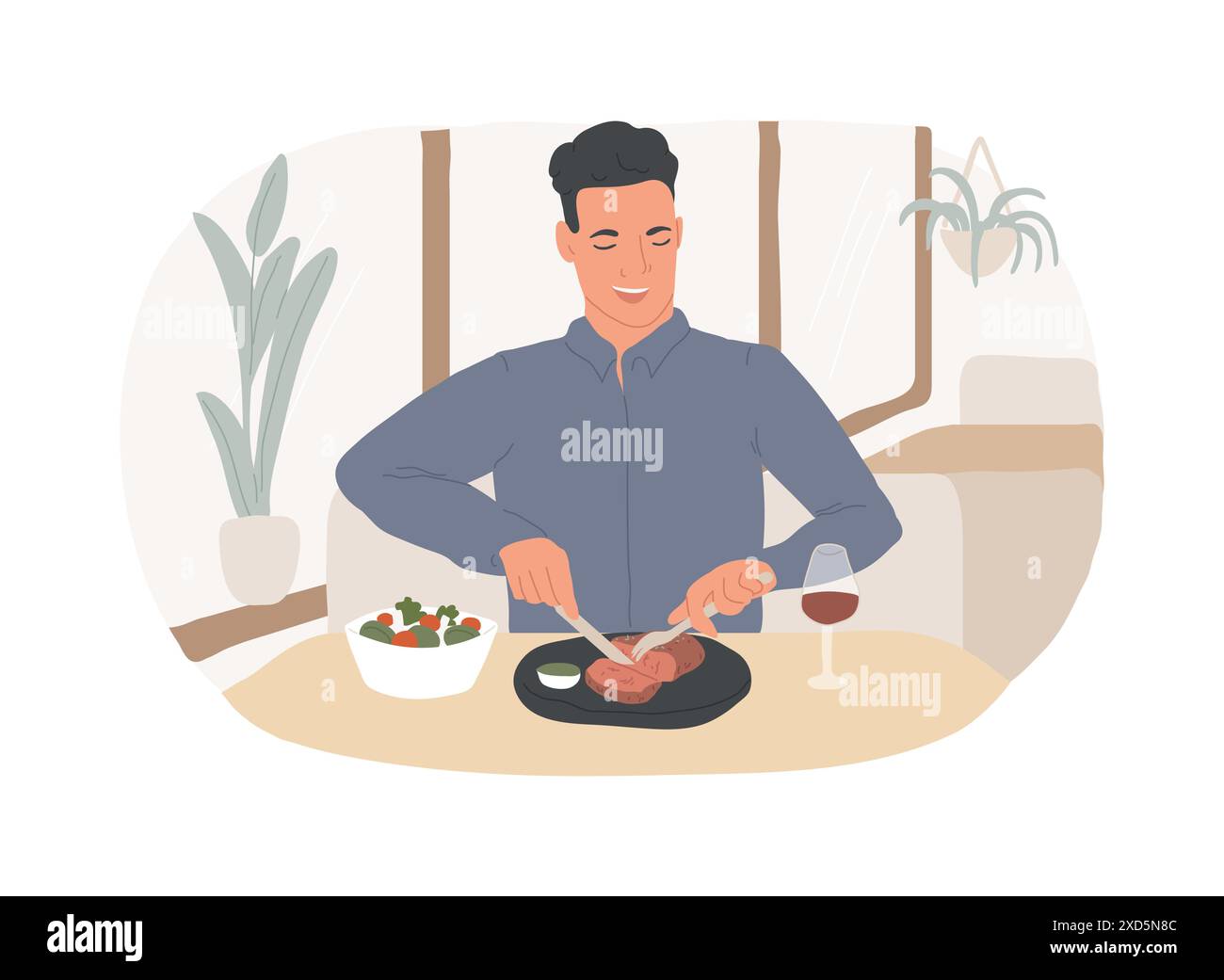 Steak house isolated cartoon vector illustrations Stock Vector Image ...