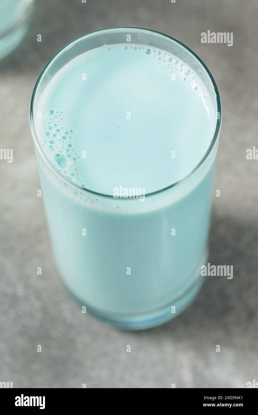 Homemade Space Blue Milk Drink in a Glass Stock Photo - Alamy