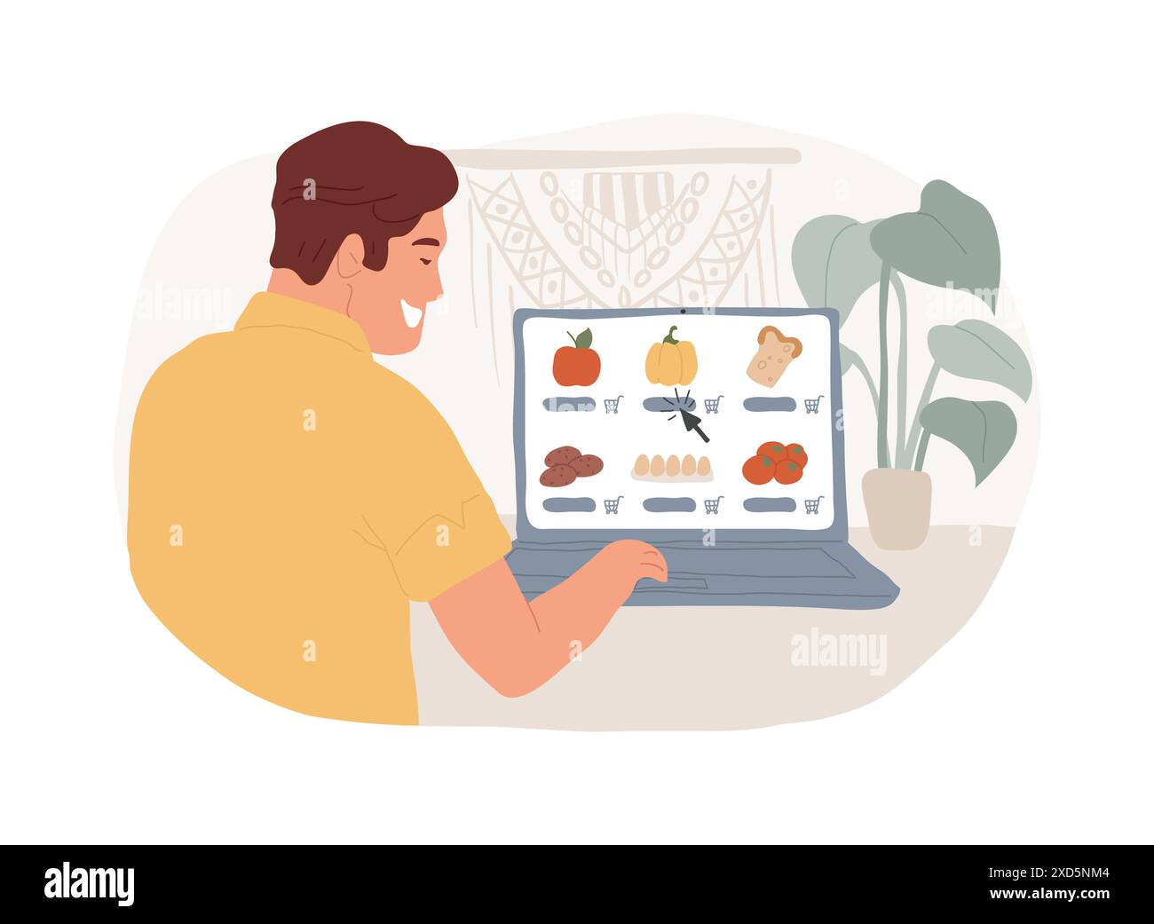 Choosing grocery online isolated cartoon vector illustrations Stock ... Choosing grocery online isolated cartoon vector illustrations Stock ...