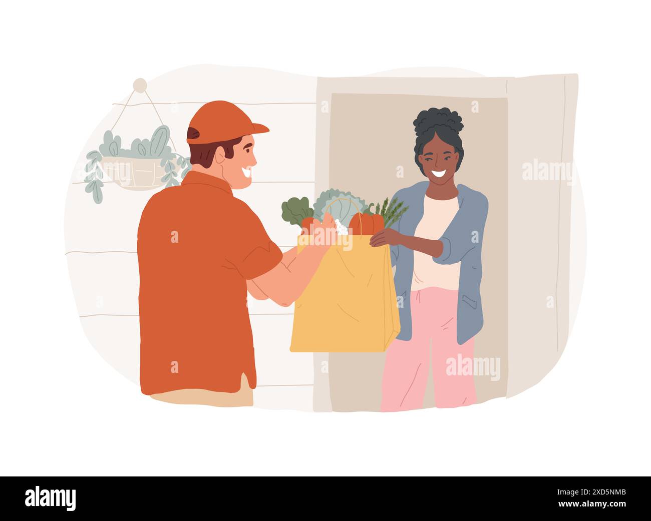 Food delivery isolated cartoon vector illustrations Stock Vector Image ...