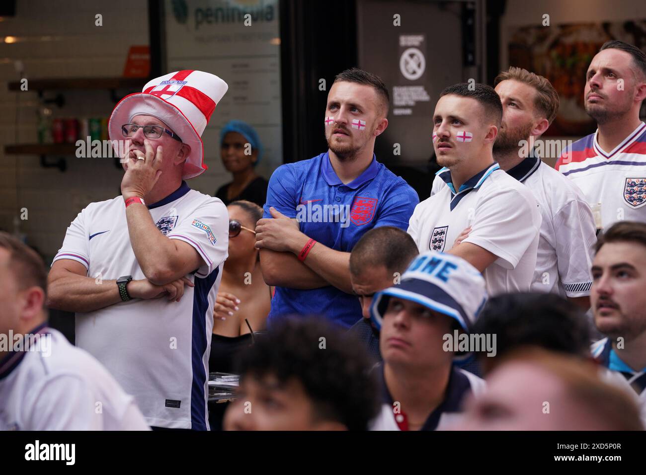 England fans at Boxpark Croydon in London watching the UEFA Euro 2024 ...