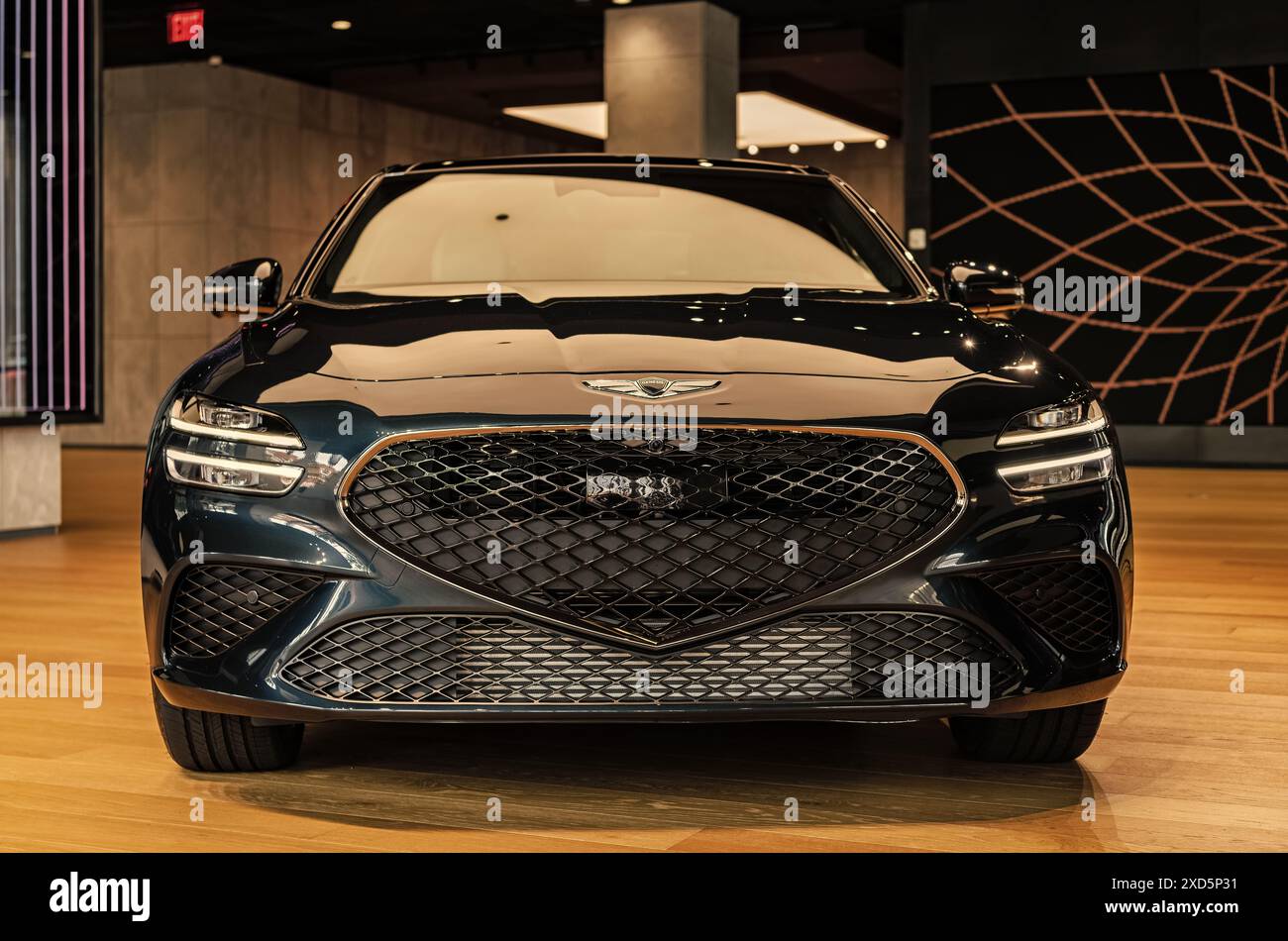 New York City, USA - August 06, 2023: Hyundai electric Genesis G80 ...