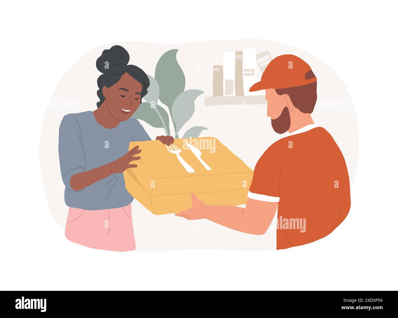 Restaurant food delivery isolated cartoon vector illustrations Stock ...