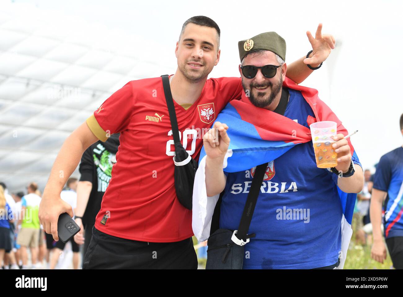 MUNICH, GERMANY - JUNE 20: Fans of Serbia during the UEFA EURO 2024 ...