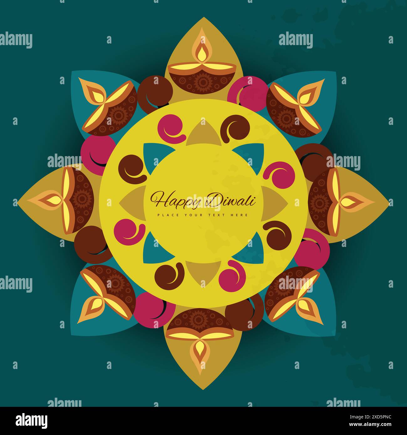 flower symbol with diwali theme Stock Vector Image & Art - Alamy
