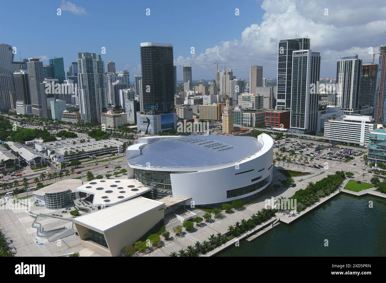 A general overall aerial view of the Kaseya Center, Friday, Aug. 11 ...
