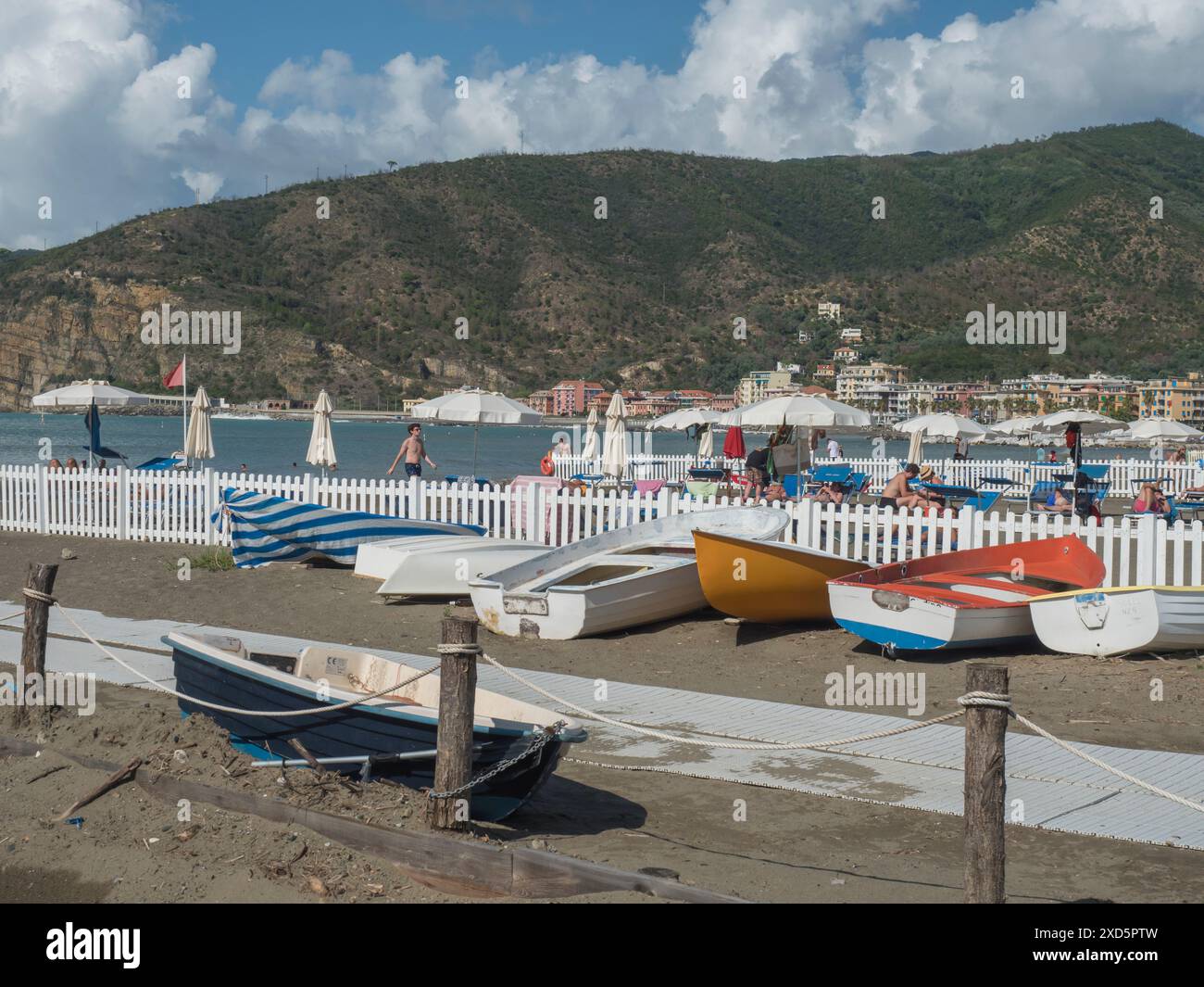 Sestri Levante, Liguria, Italy, September 23, 2023: Seaside with ...