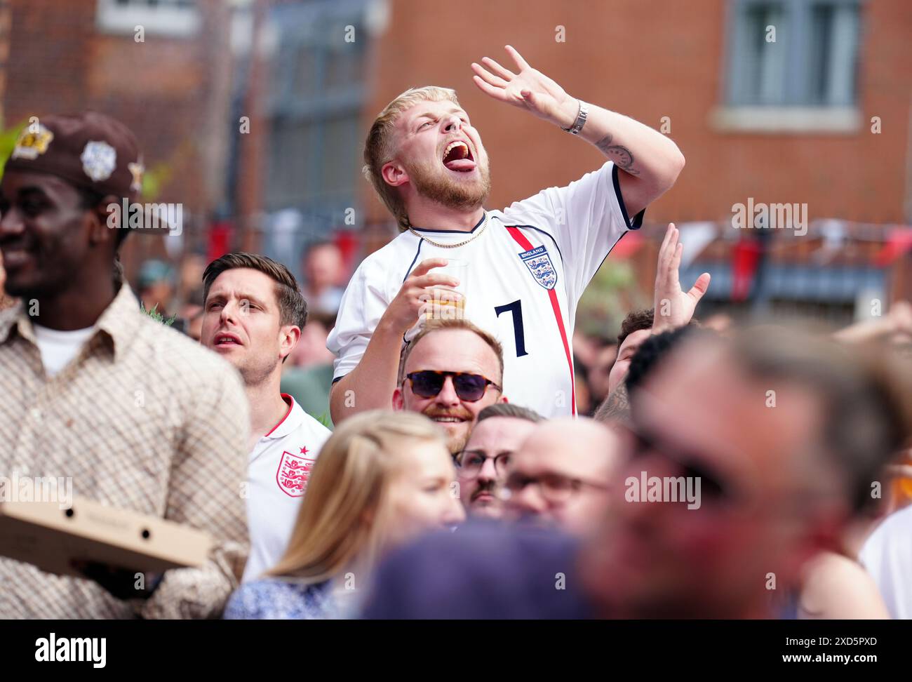 England fans at the The Distillery, Birmingham, during a screening of ...