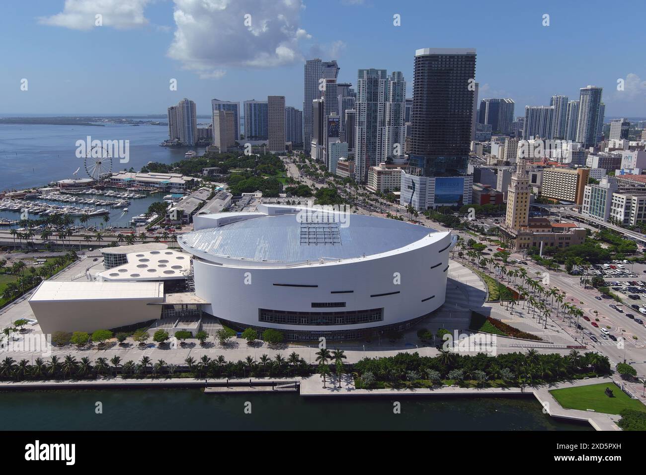 A general overall aerial view of the Kaseya Center, Friday, Aug. 11 ...