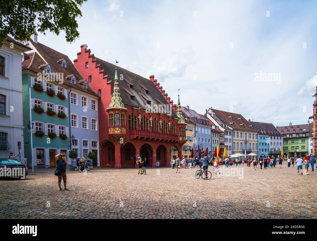 Freiburg im Breisgau, Germany, July 23, 2023, Colorful historical ...