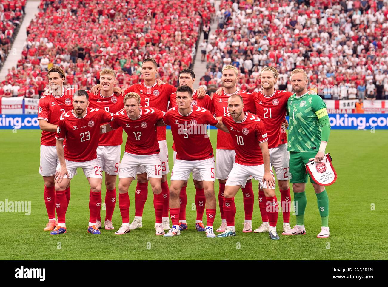Denmark starting line up during the UEFA Euro 2024 match at the ...