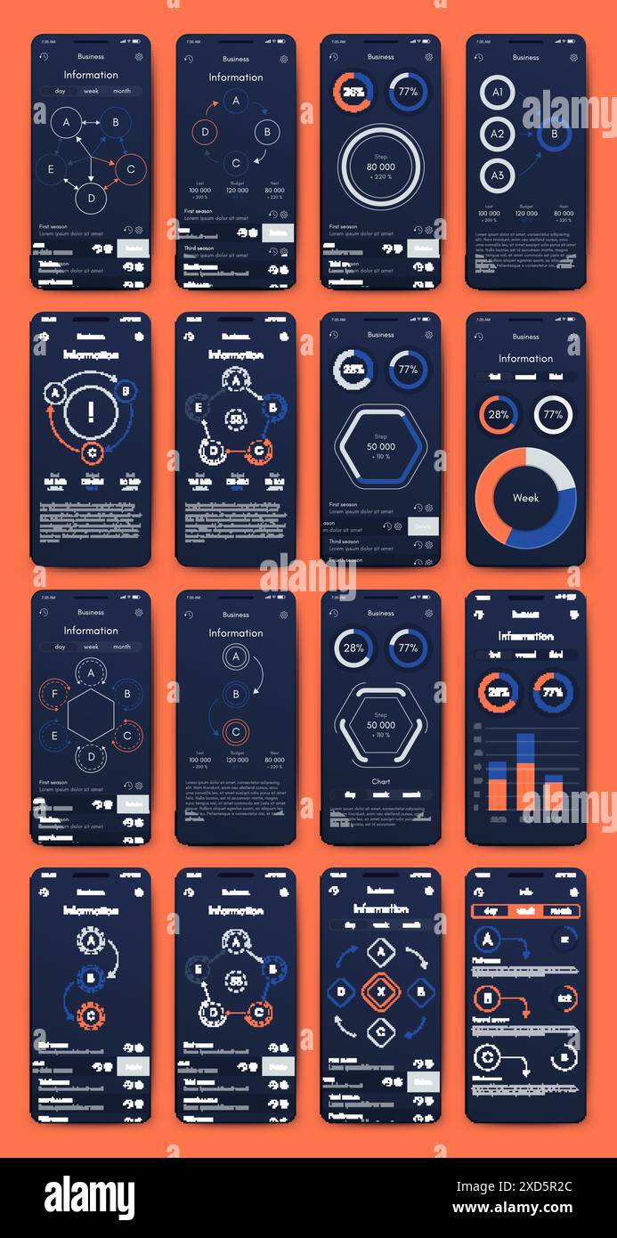 Vector graphics infographics with mobile phone. Template for creating ...