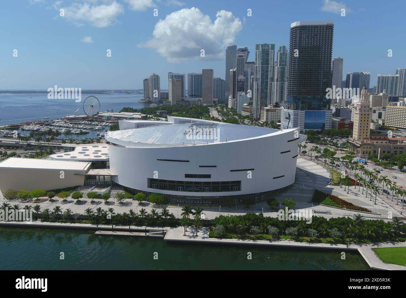 A general overall aerial view of the Kaseya Center, Friday, Aug. 11 ...