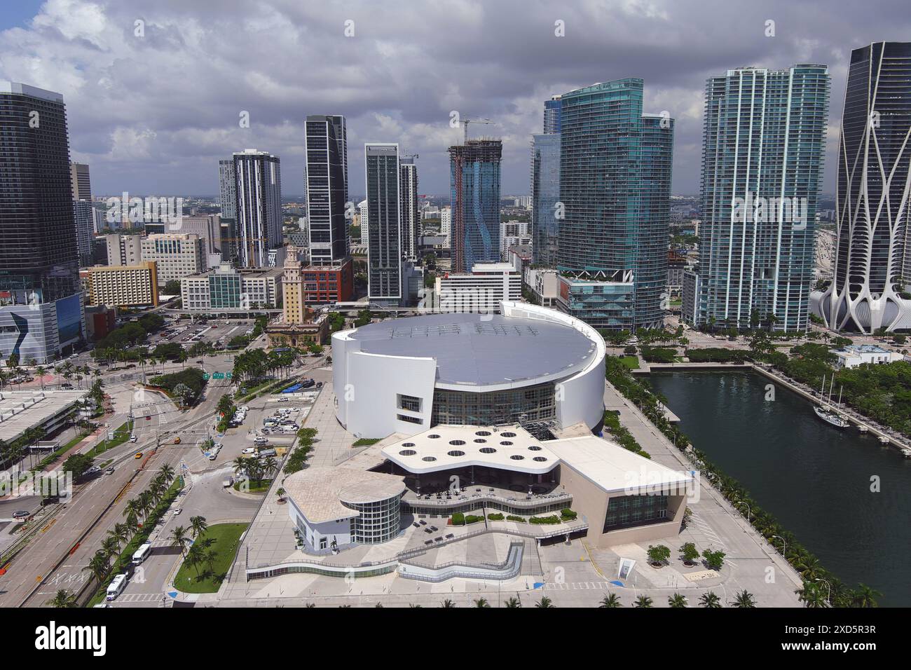 A general overall aerial view of the Kaseya Center, Friday, Aug. 11 ...