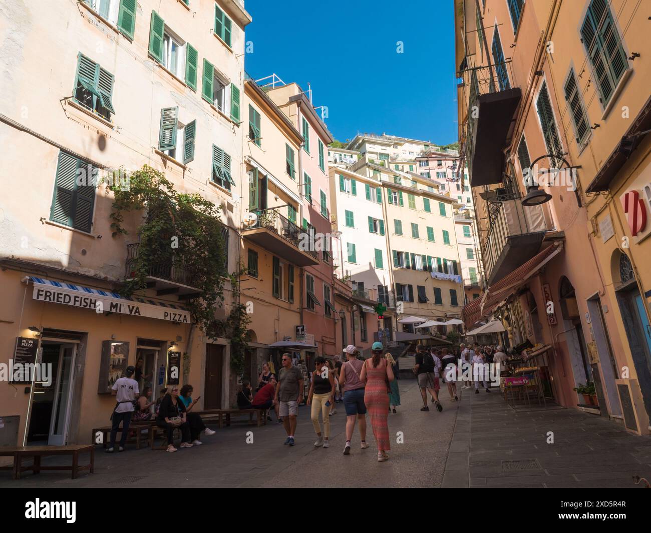 Riomaggiore, Cinque Terre, Liguria, Italy, September 25, 2023: Street ...