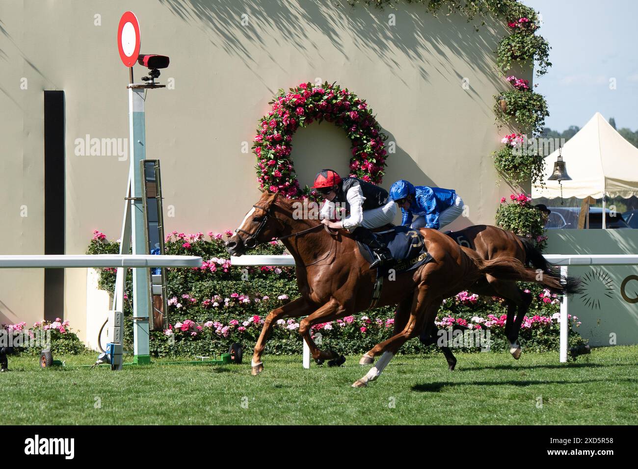 Ascot, UK. 20th June, 2024. Horse Kyprios ridden by Jockey Ryan Moore ...