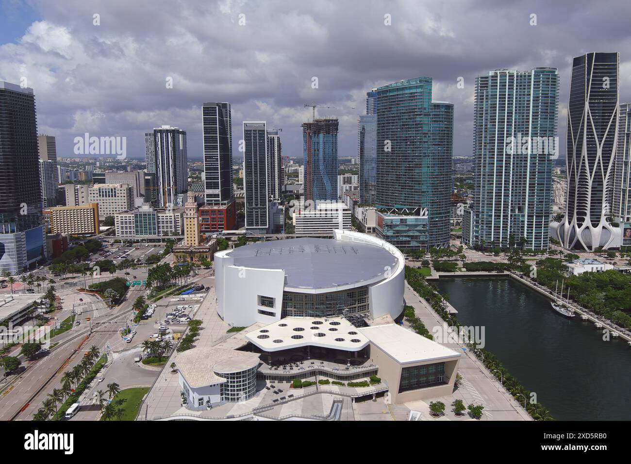 A general overall aerial view of the Kaseya Center, Friday, Aug. 11 ...