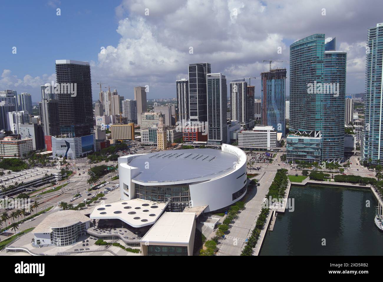 A general overall aerial view of the Kaseya Center, Friday, Aug. 11 ...