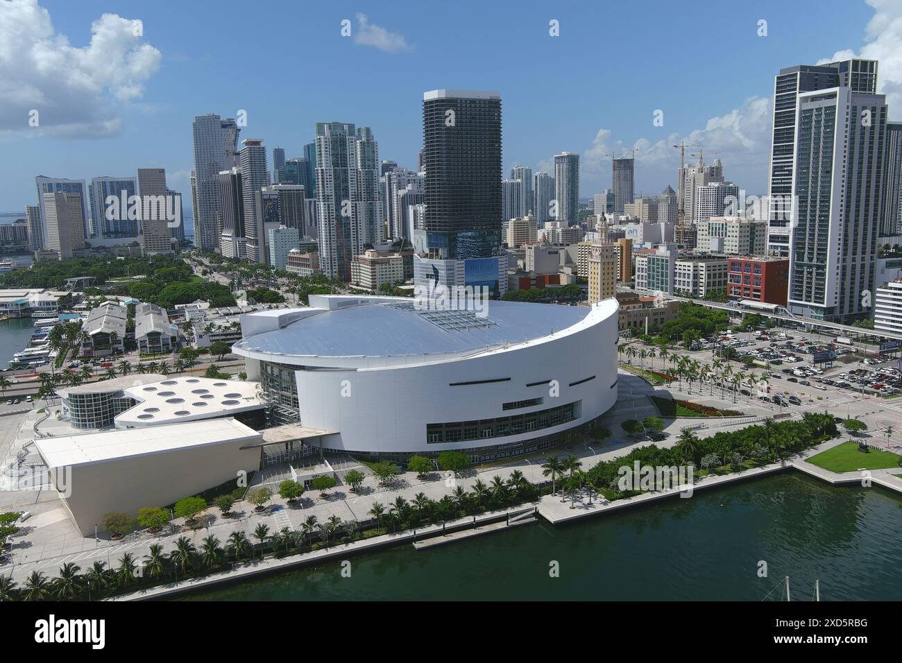 A general overall aerial view of the Kaseya Center, Friday, Aug. 11 ...