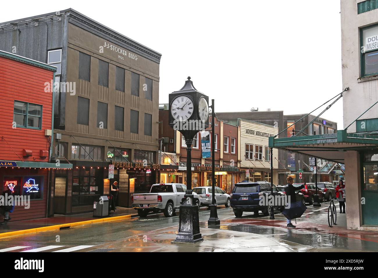 Clock and J J Stocker Building, Front Street, Downtown Juneau ...