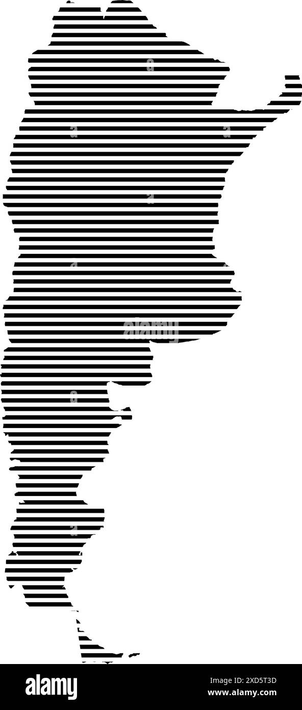 Argentina map vector illustration Black and White Stock Photos & Images ...