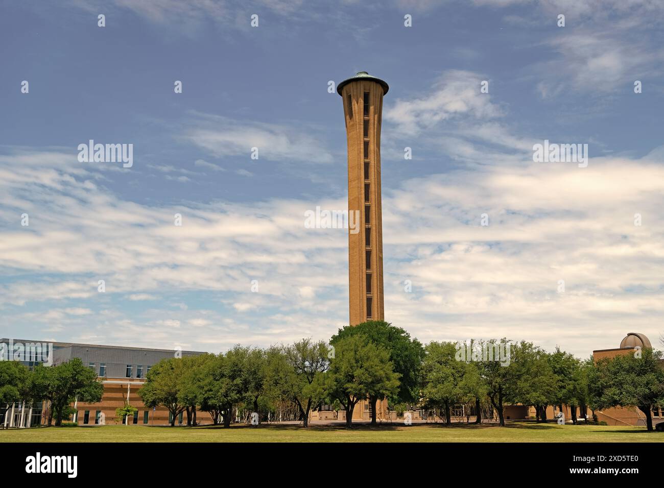 architectural tower landmark. tower in dallas university campus outdoor ...