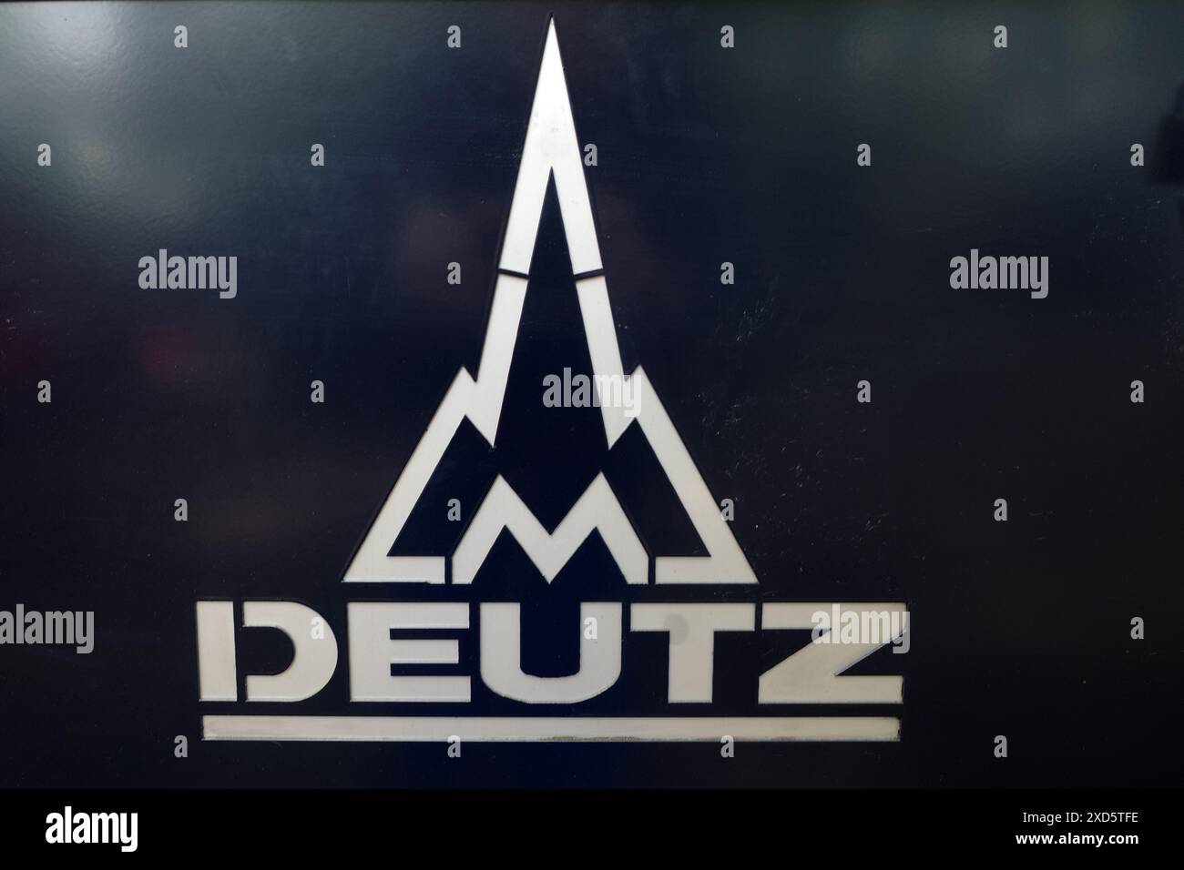 Itterbeck, Germany - June 16 2024 Logo from an oldtimer tractor: a ...