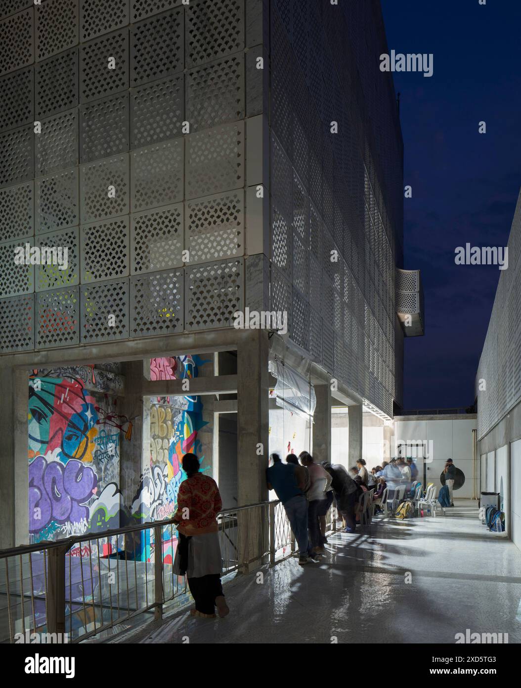 Corridor with view of activity spac. Third Space, Udaipur, India ...