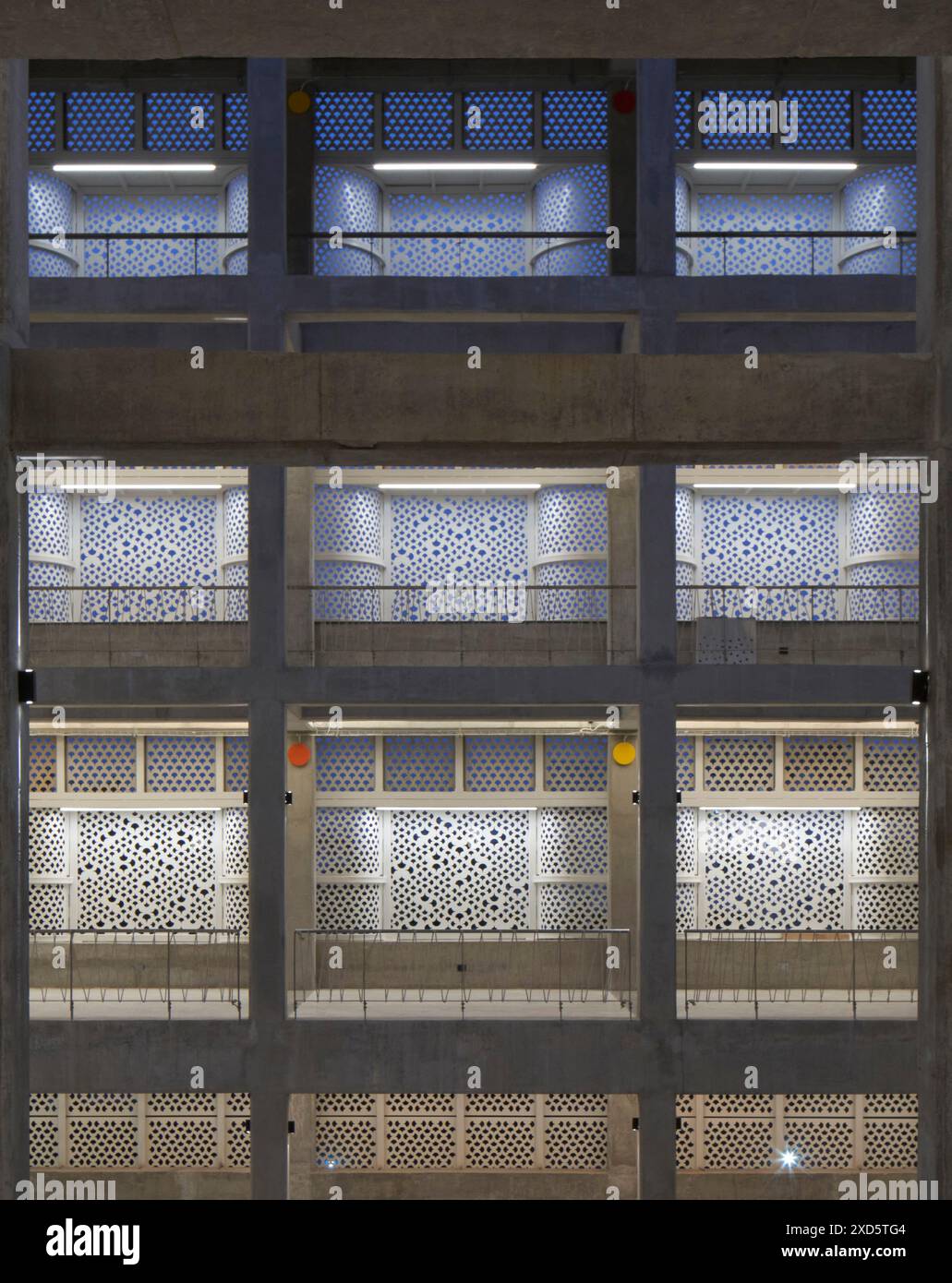 Illuminated Jali screens at dusk. Third Space, Udaipur, India ...