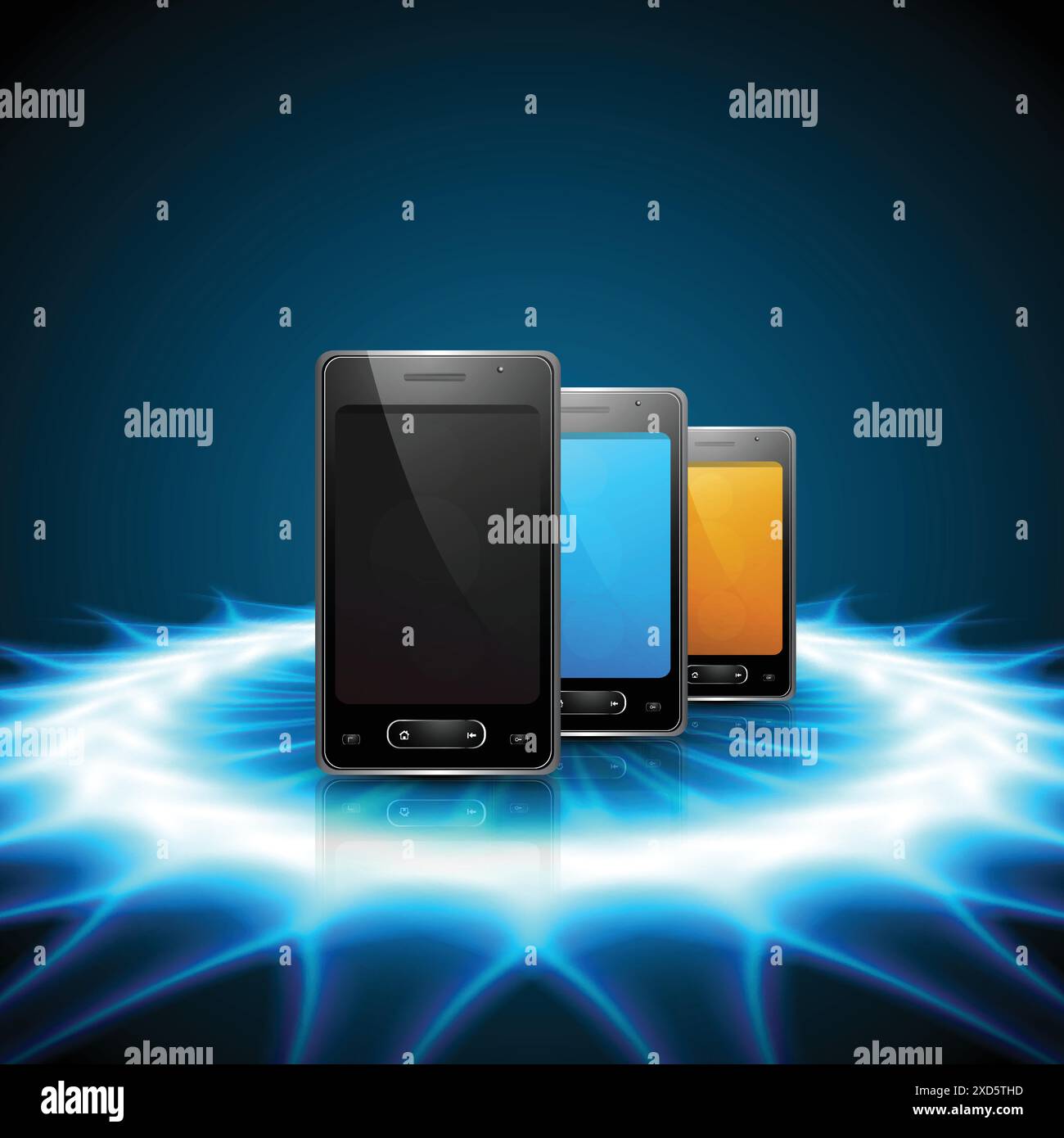 mobile phones shiny background Stock Vector Image & Art - Alamy