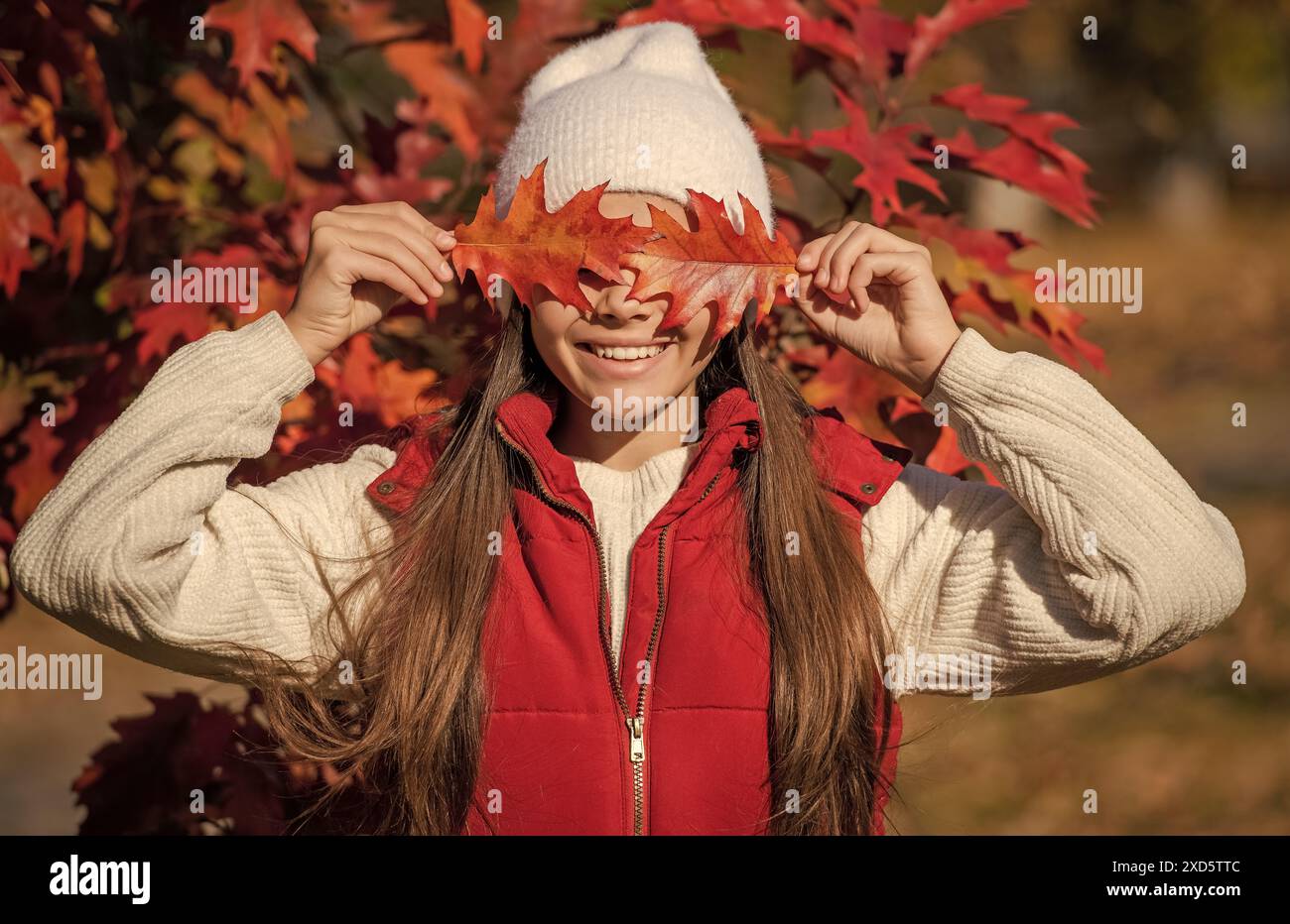 autumn beauty. school girl in september. happy teen girl in fall ...