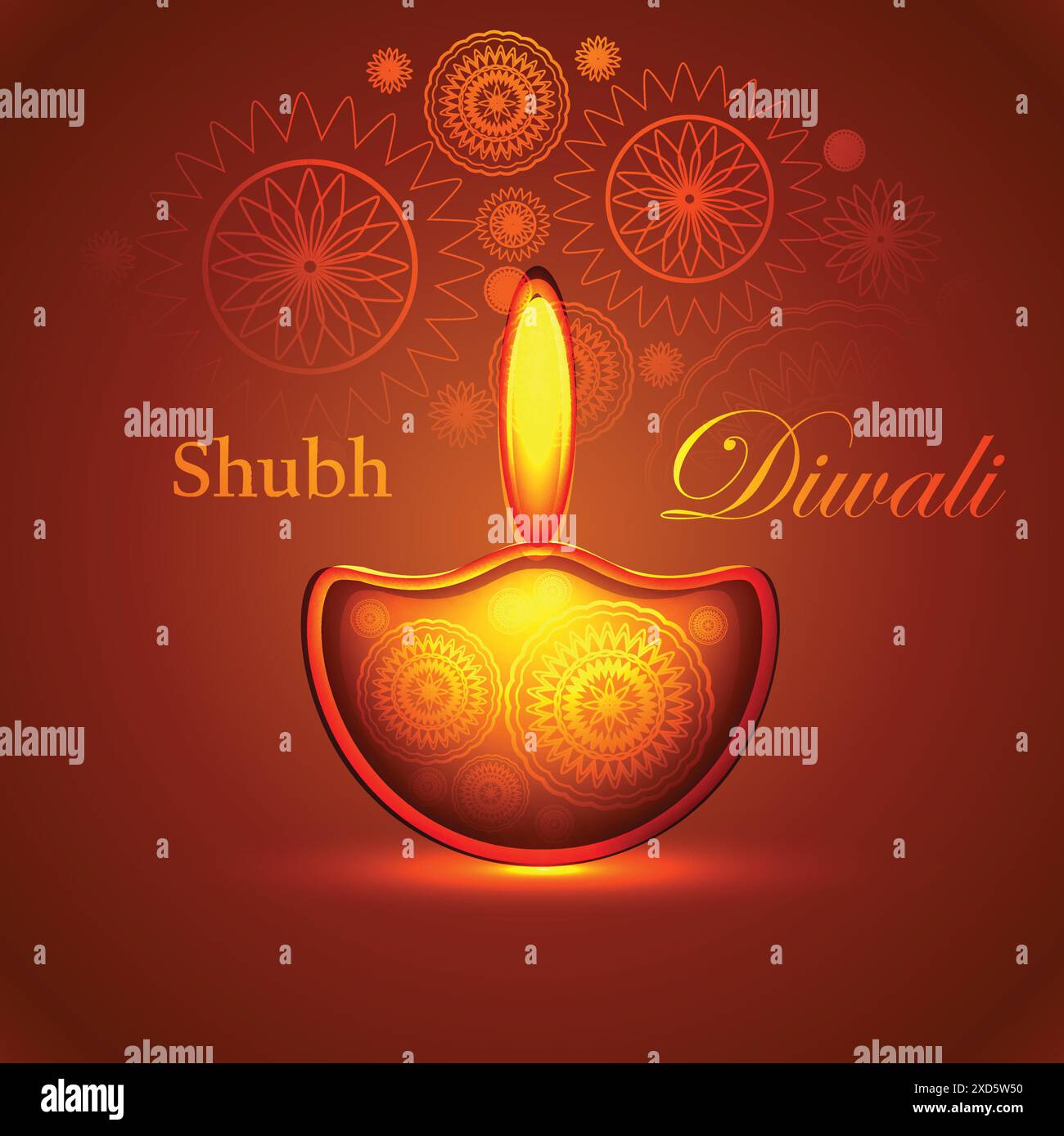 orange diwali greeting vector design illustration Stock Vector Image ...