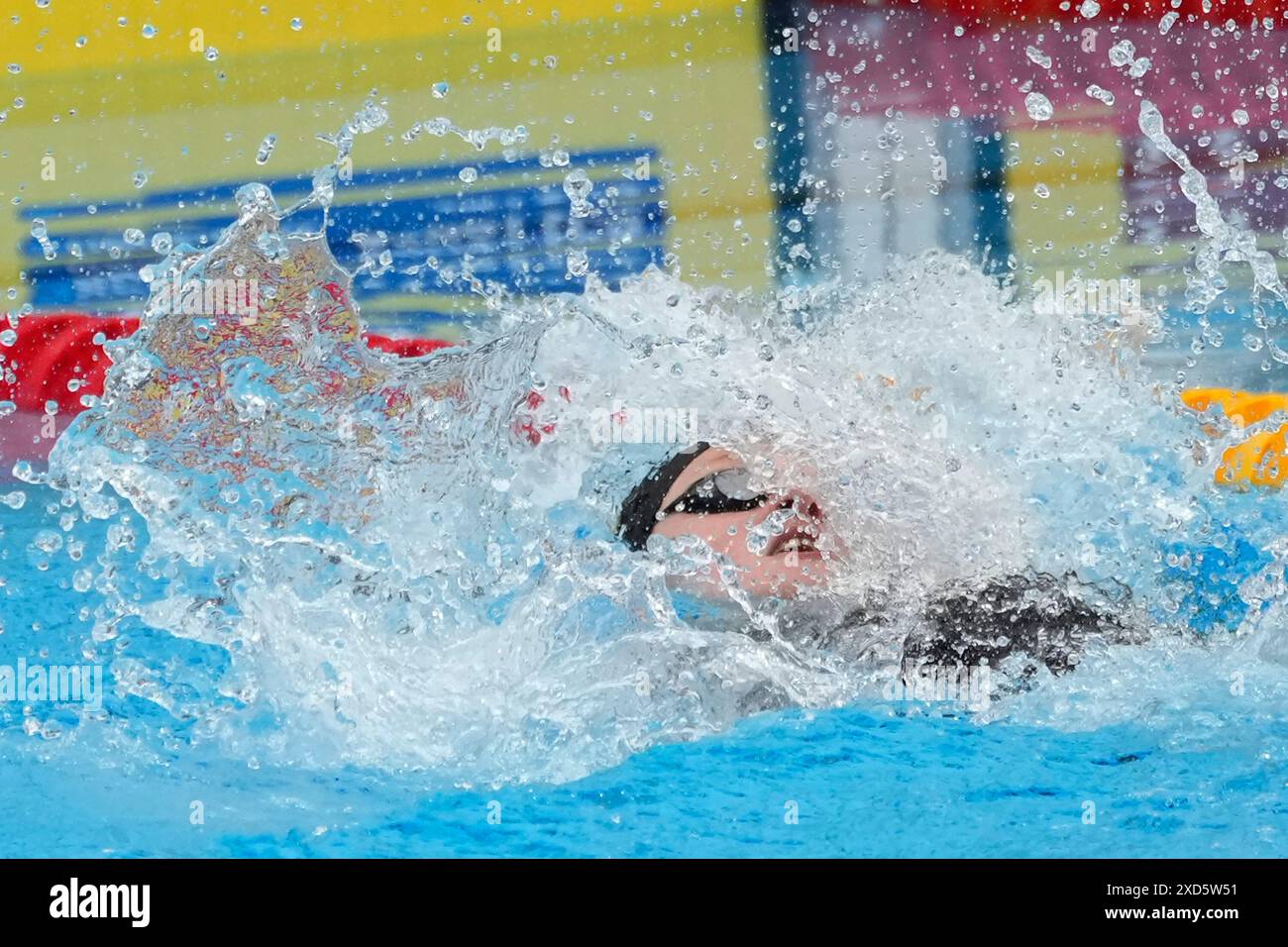 Winner Danielle Hill of Ireland competes at the women's 50m backstroke ...