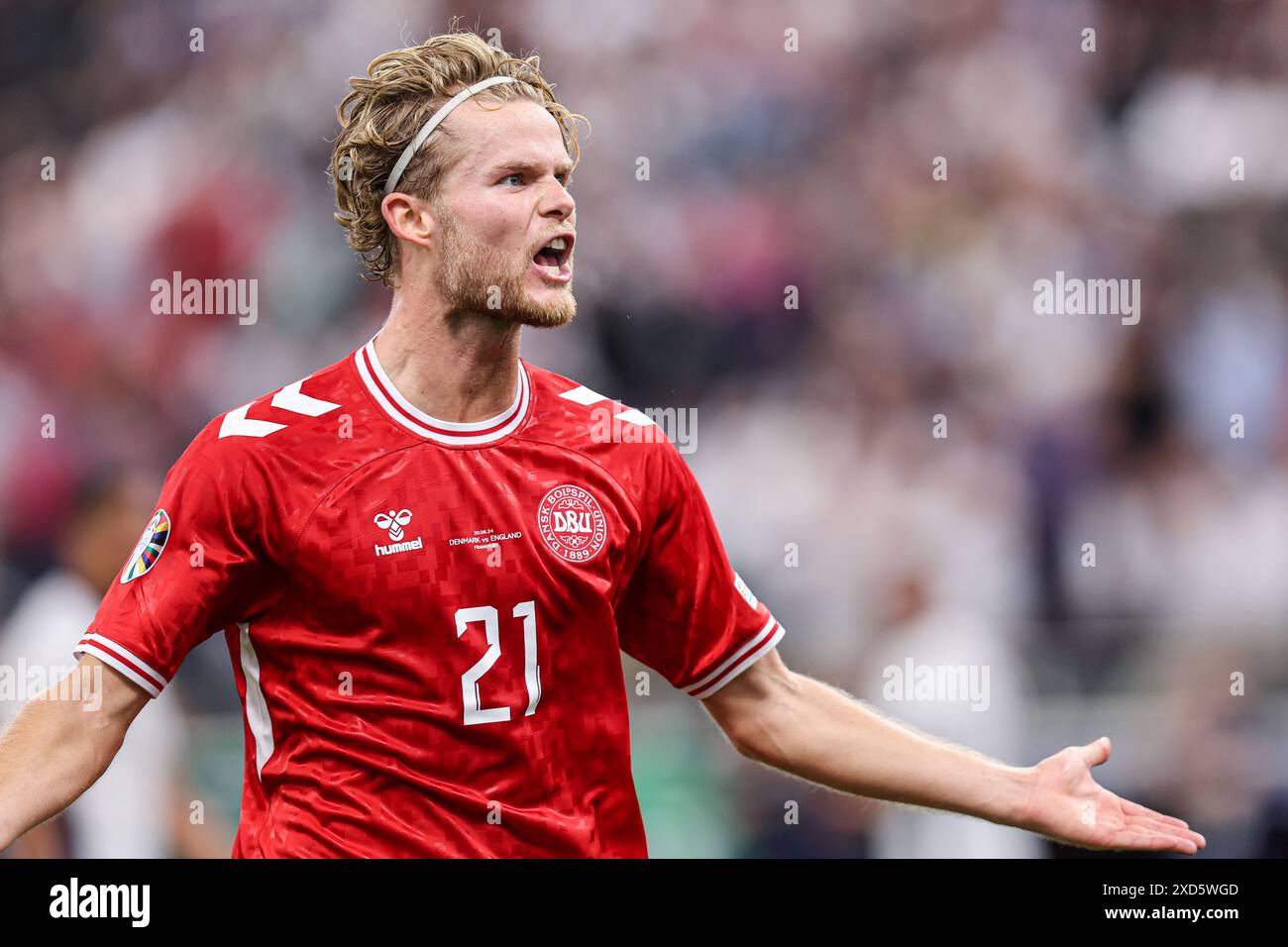 FRANKFURT, GERMANY - JUNE 20: Morten Hjulmand of Denmark celebrates the ...