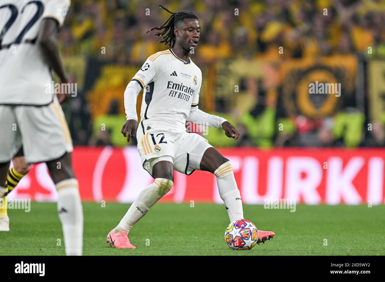 Eduardo Camavinga (12) of Real Madrid pictured during a soccer game ...
