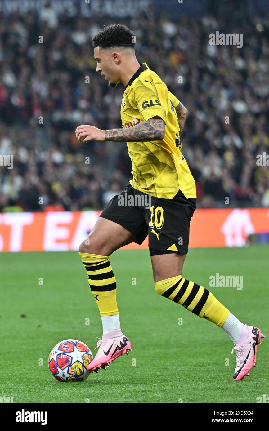 Jadon Sancho (10) of Dortmund pictured during a soccer game between ...
