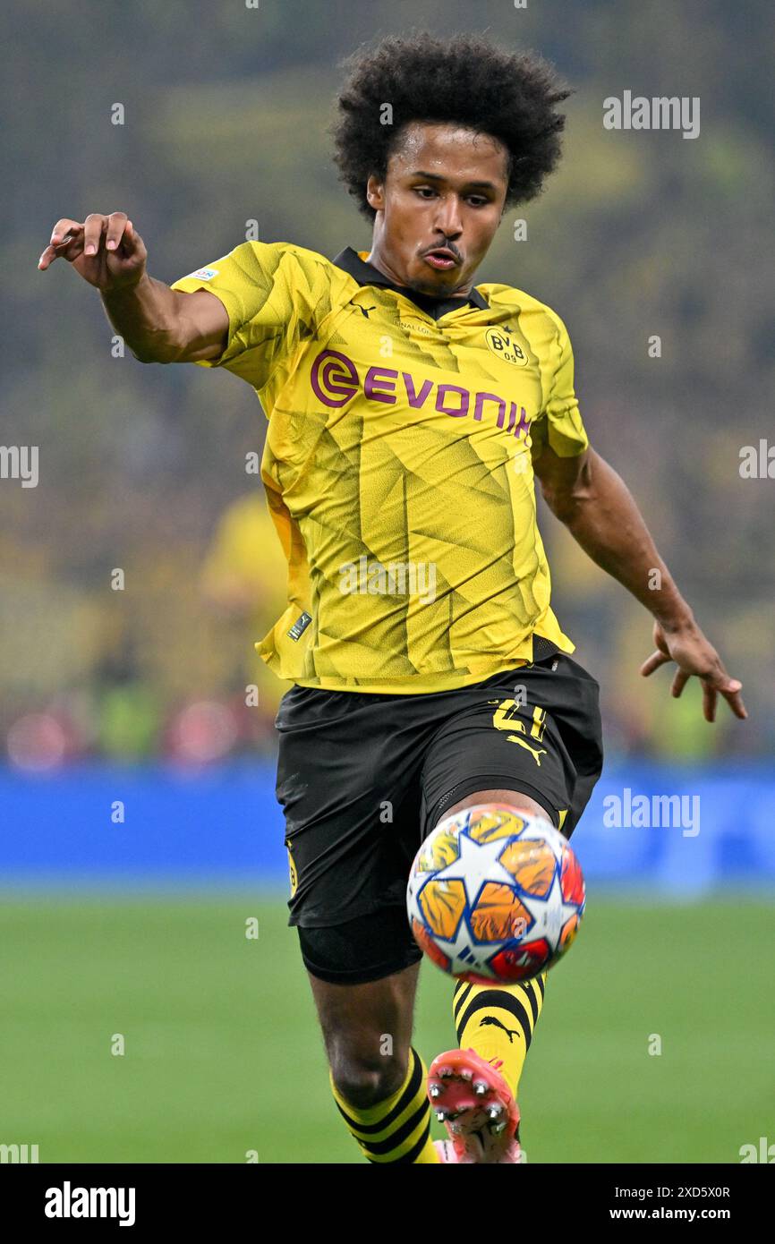Karim Adeyemi (27) of Dortmund pictured in action during a soccer game ...