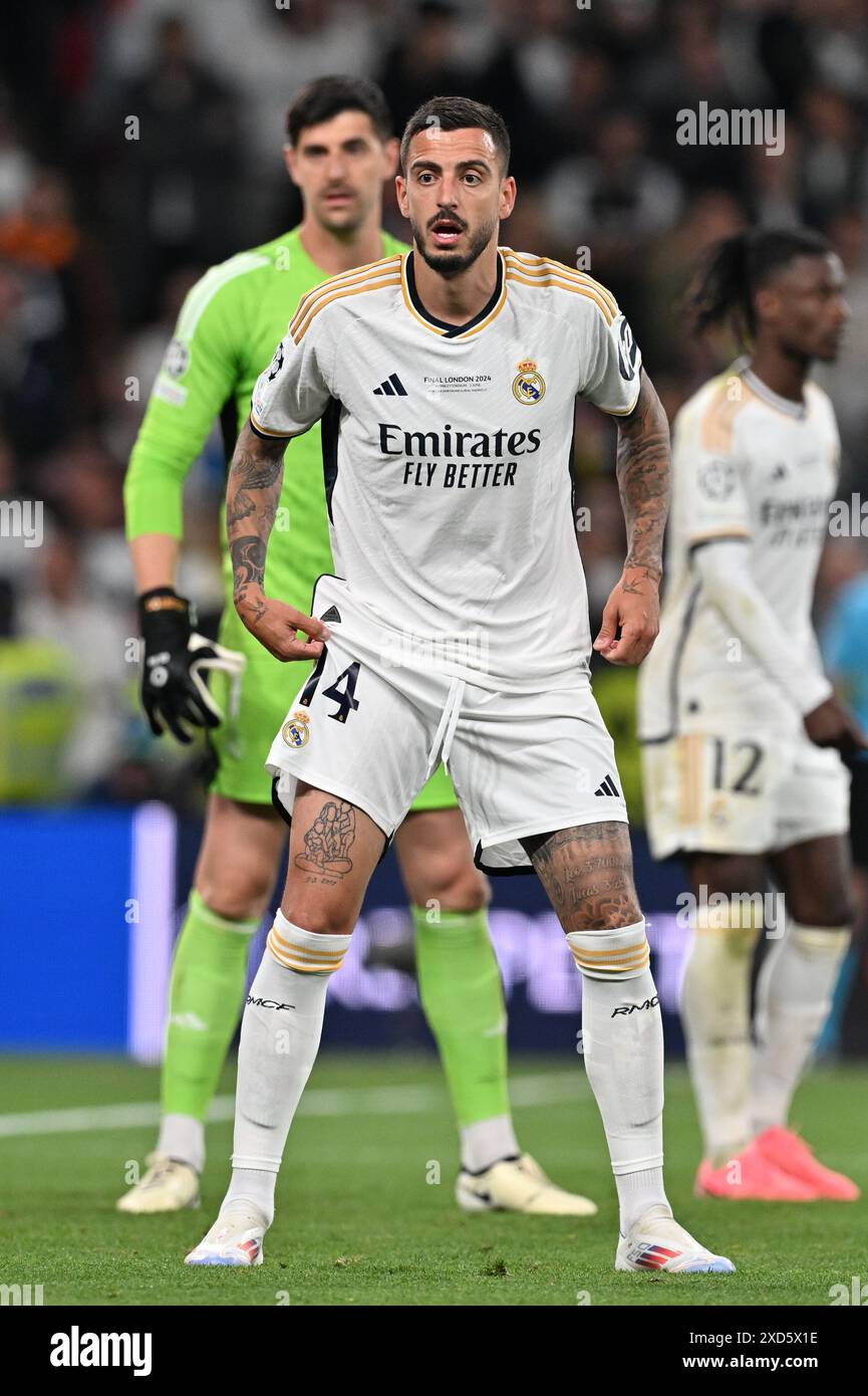 Joselu (14) of Real Madrid pictured during a soccer game between German ...