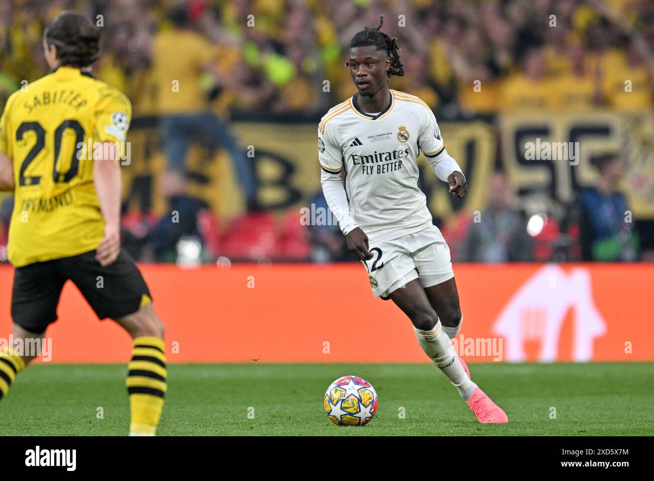 Eduardo Camavinga (12) of Real Madrid pictured during a soccer game ...