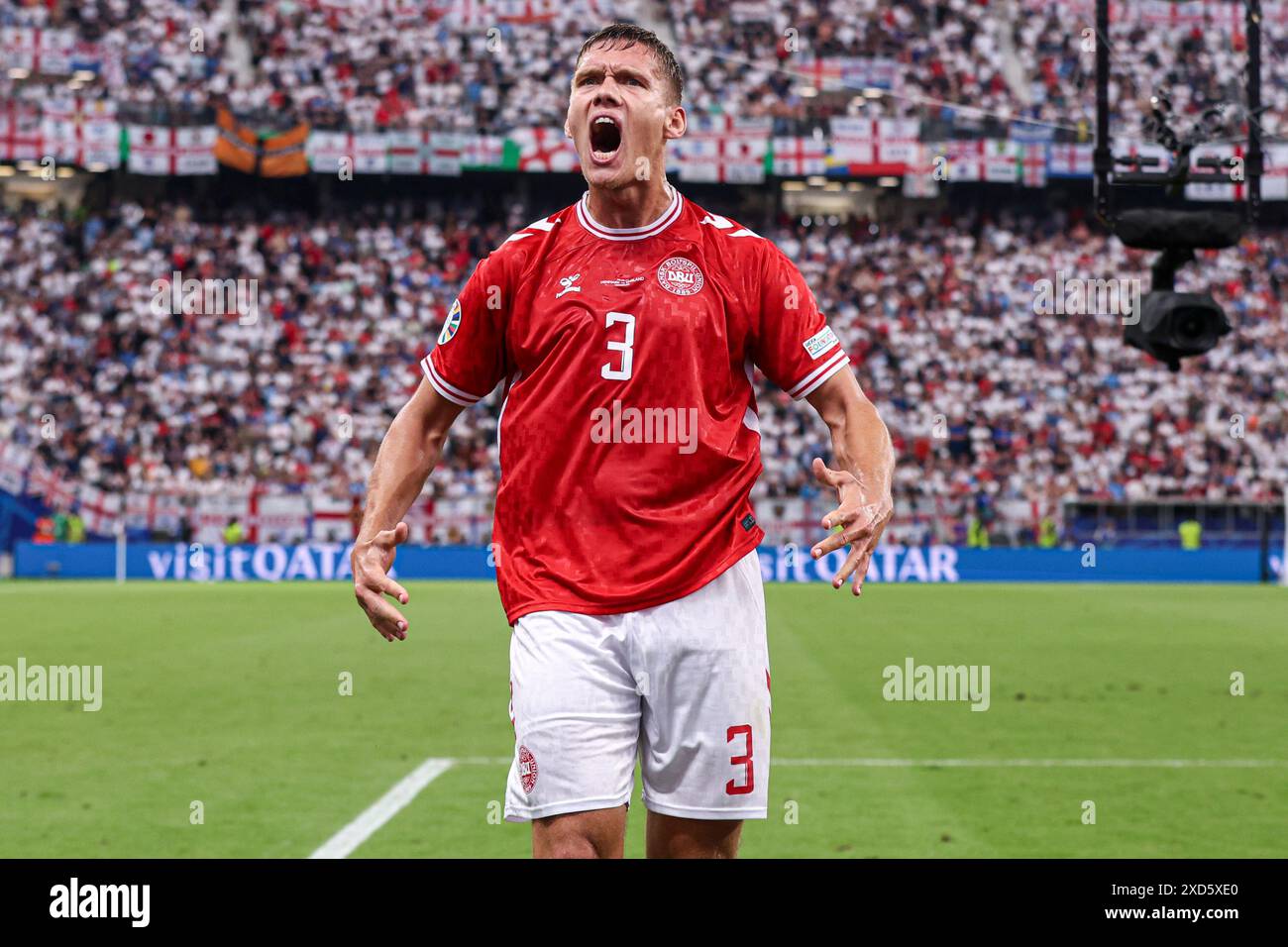 FRANKFURT, GERMANY - JUNE 20: Jannik Vestergaard of Denmark shouting ...