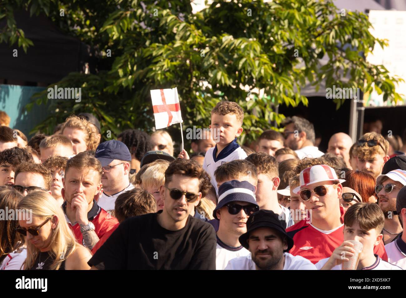 Central Park, Brighton, UK. Supporters at the Euro fan park, 4theFans ...