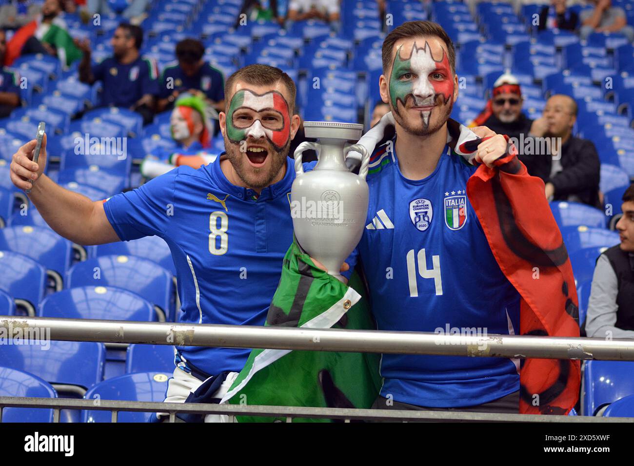 Italian fans at the stadium during UEFA Euro 2024 - Spain vs Italy ...