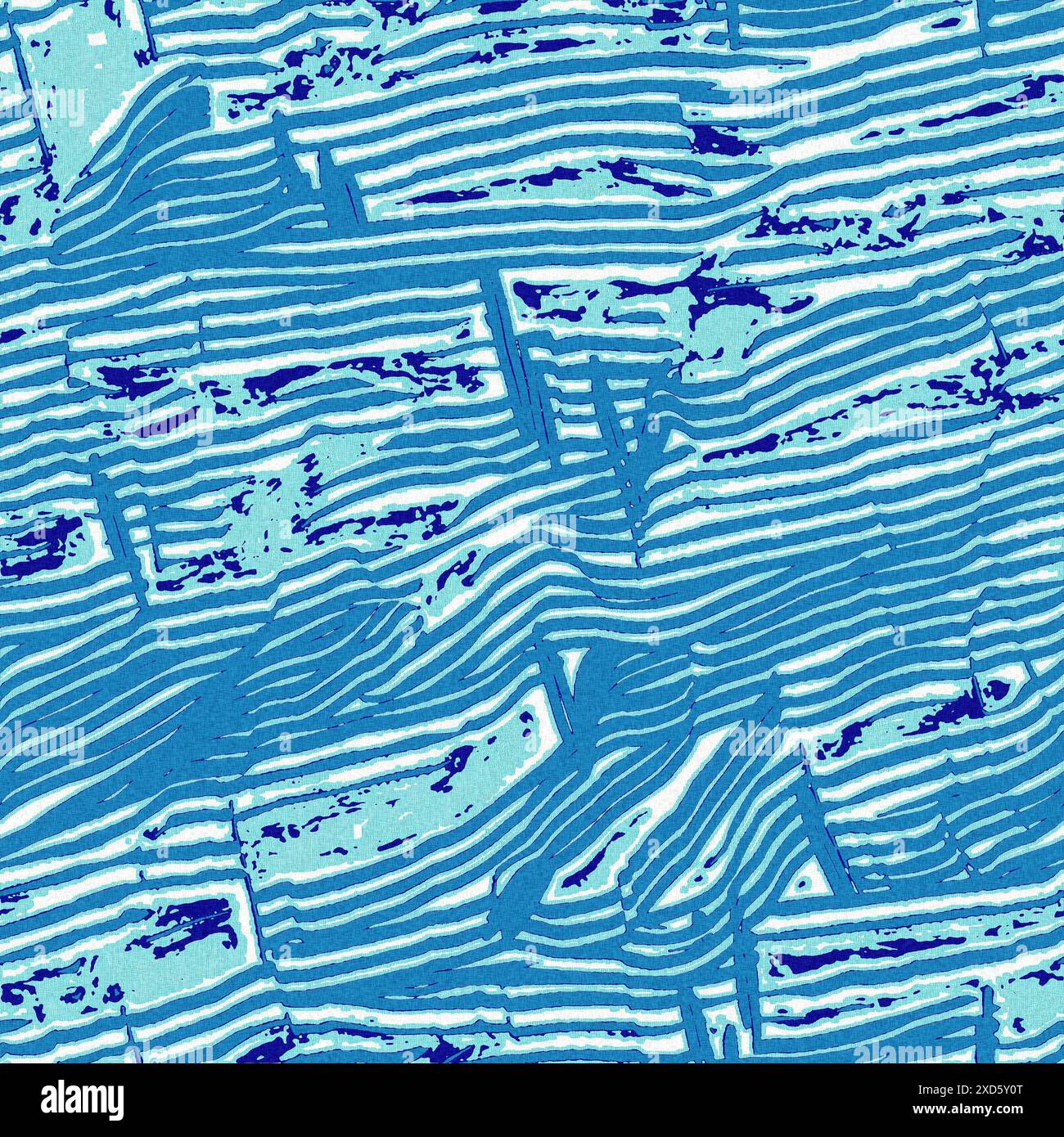 Summer blue dyed wave water pattern with broken linear stripe effect ...