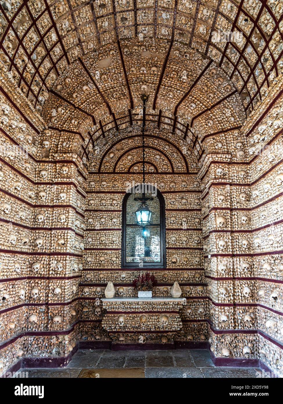 Portuguese chapel Capela Dos Ossos, Bones chapel next to Igreja do ...