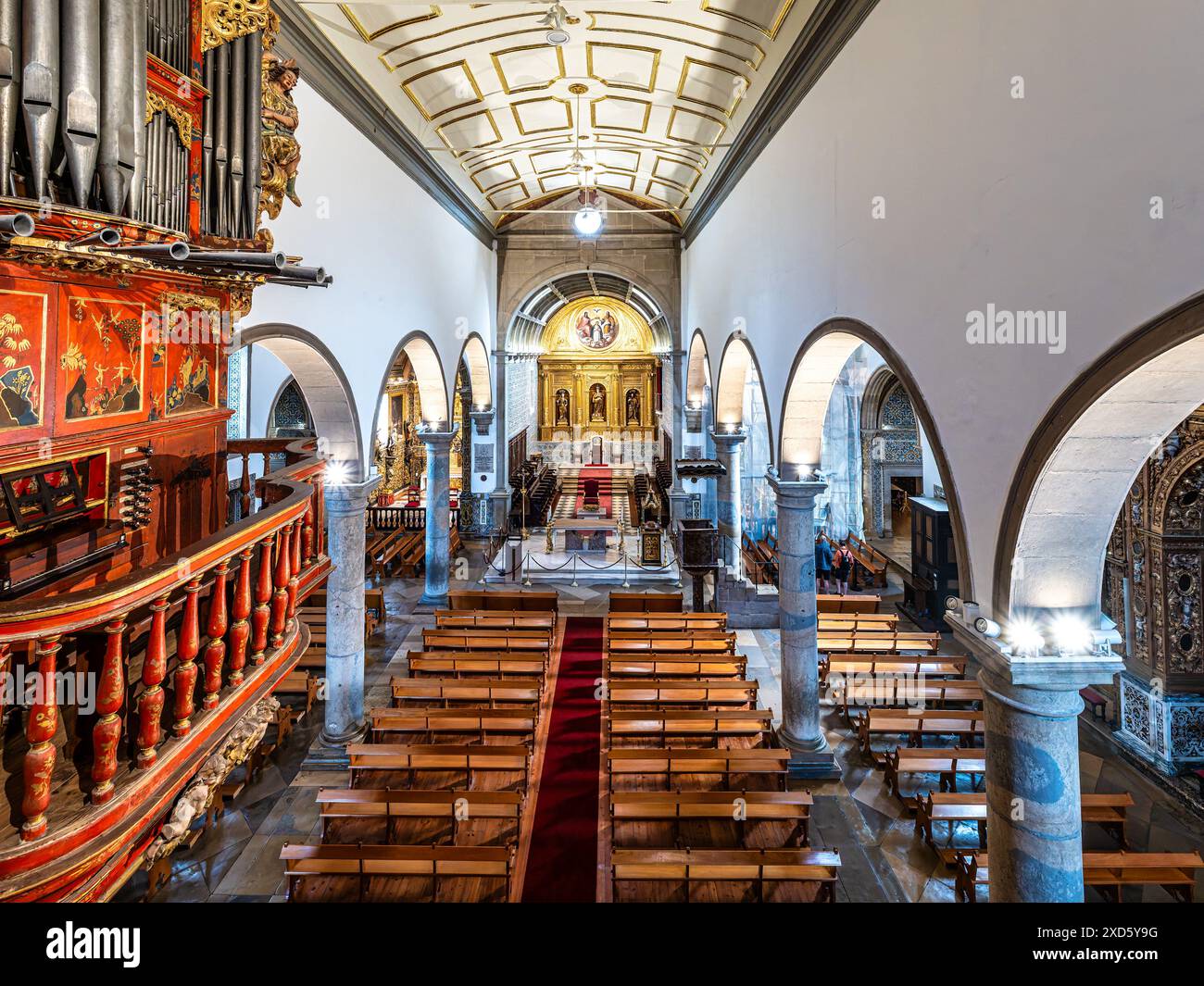 Interior of Faro Cathedral, Se Catedral in Faro, Algarve in Portugal ...