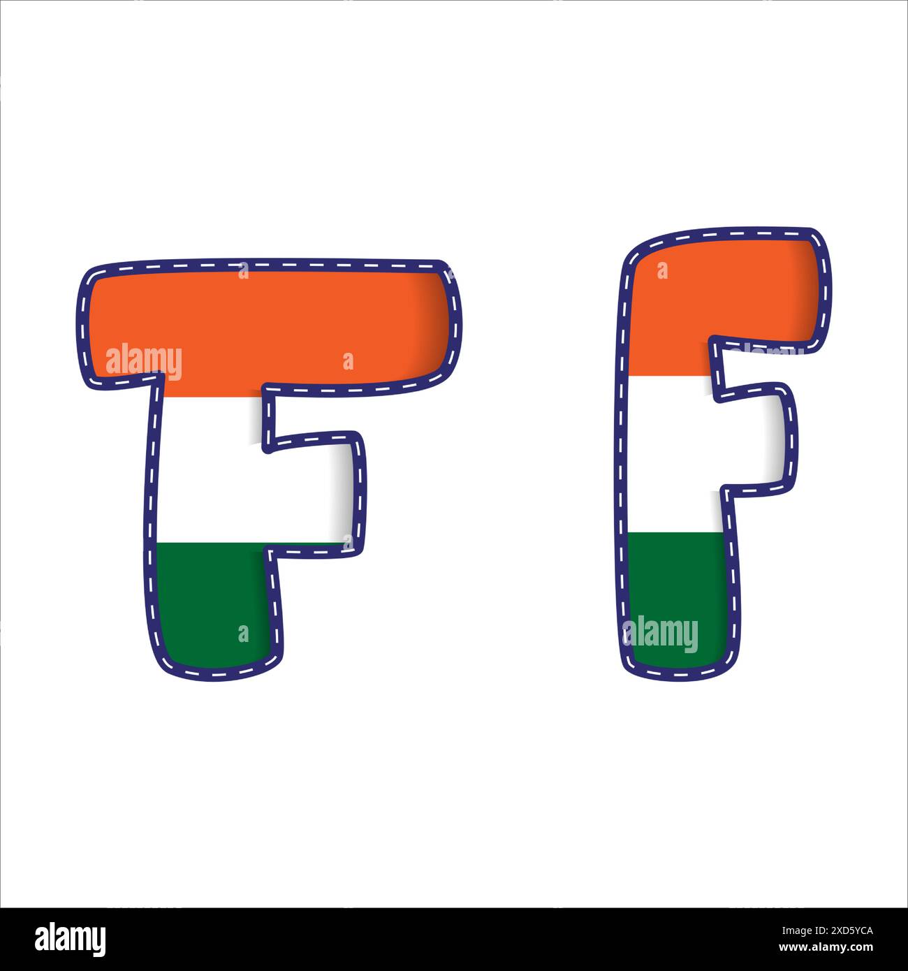 F An alphabet in capital and small letters reading 'INDIA' for ...