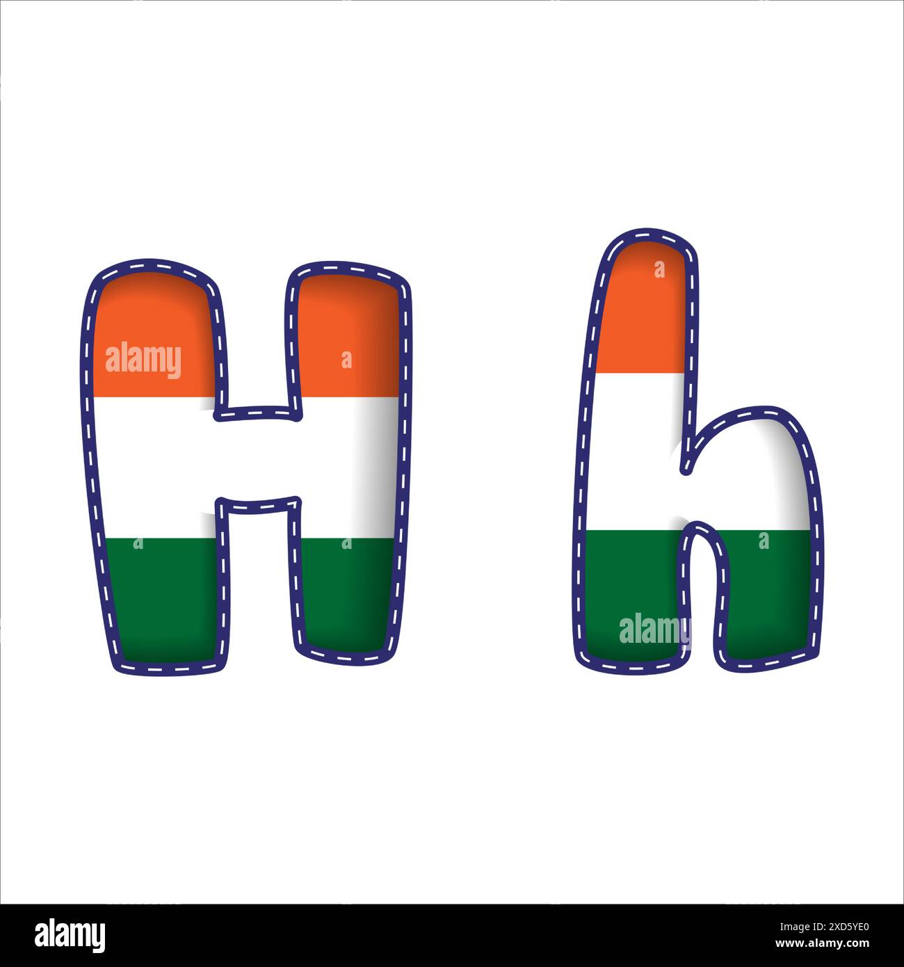 H An alphabet in capital and small letters reading 'INDIA' for ...