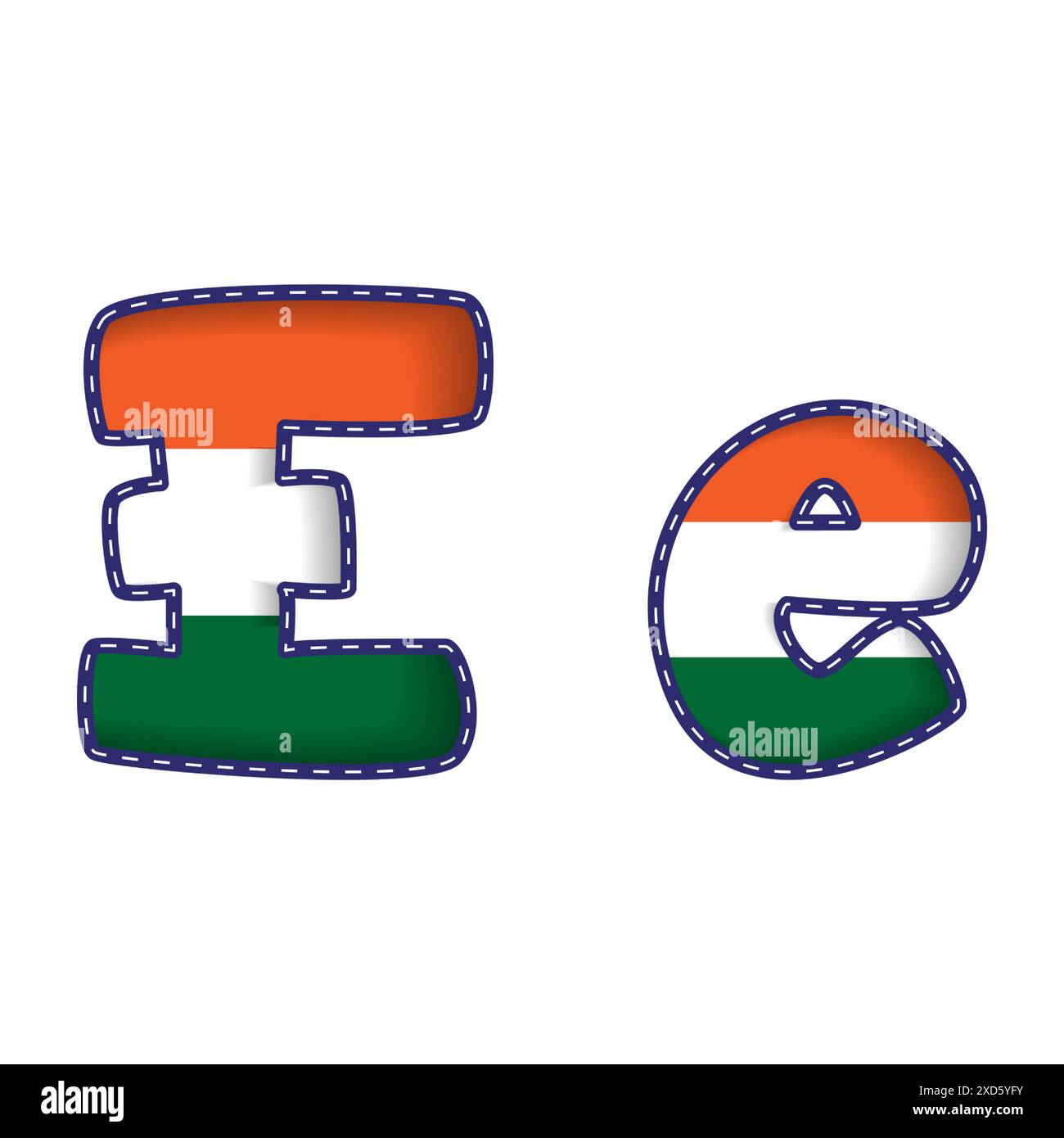 E An alphabet in capital and small letters reading 'INDIA' for ...