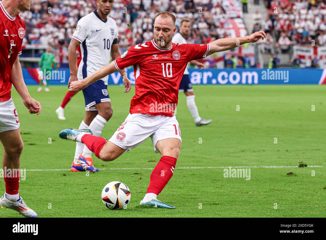 FRANKFURT, GERMANY - JUNE 20: Christian Eriksen of Denmark takes a shot ...