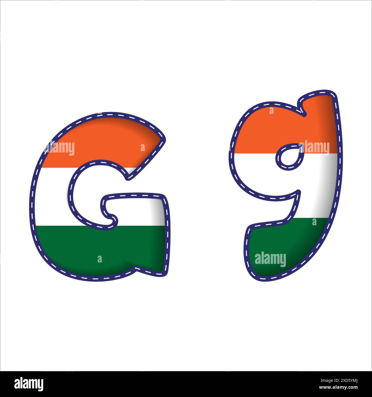 G An alphabet in capital and small letters reading 'INDIA' for ...